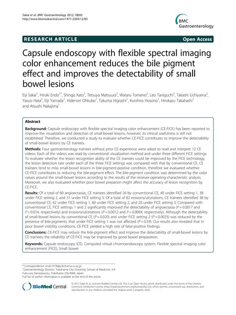 Solution Capsule Endoscopy With Flexible Spectral Imaging Color Enhancement Reduces The Bile