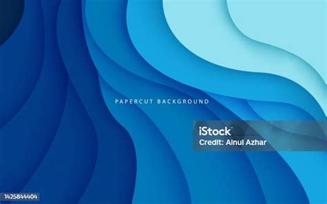 다중 레이어 블루 컬러 텍스처 3d 페이퍼 컷 레이어는 그라디언트 벡터 배너에 있습니다 추상 종이 컷 아트 배경 디자인 웹 사이트 템플릿 지형지도 개념 또는 부드러운 종이