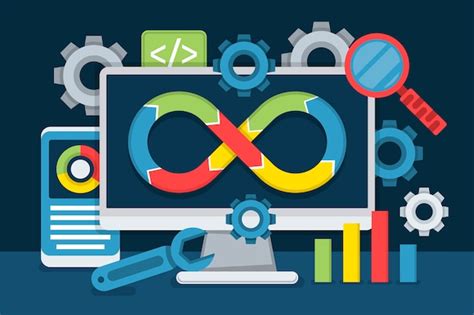 Free Vector Flat Design Technology Devops Illustration