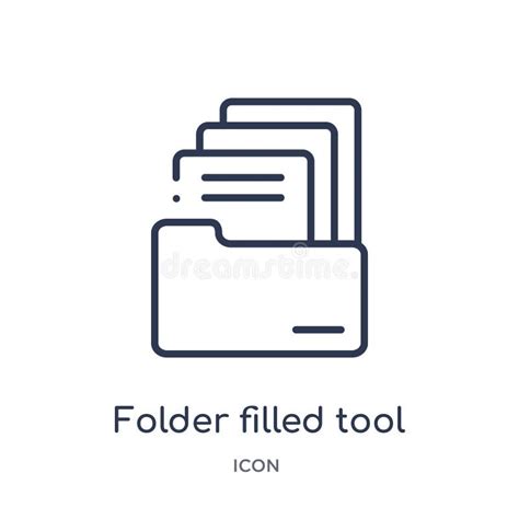 Linear Folder Icon From Education Outline Collection Thin Line Folder Vector Isolated On White