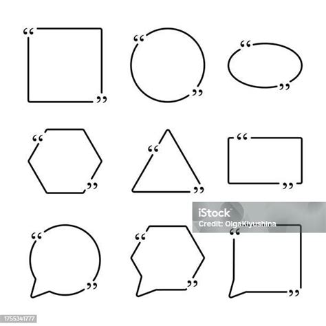 따옴표 상자 프레임 격리된 흰색 배경을 설정합니다 거품 인용 코멘트 벡터 그림 Brand Name Online Messaging