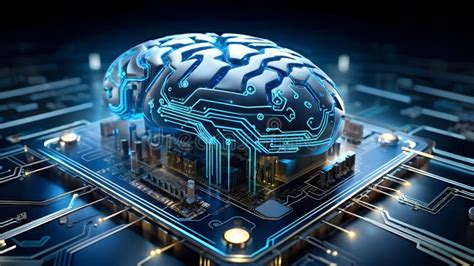 Human Brain Interlinked With The Circuits Of A Computer Board