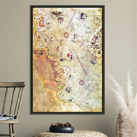 The Piri Reis Map Ottoman Empire Map Vintage Map Large Wall Map
