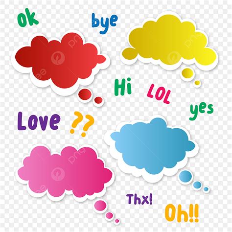 Colorful Cloud Bubble Speeach Bubble Speech Comic Png And Vector