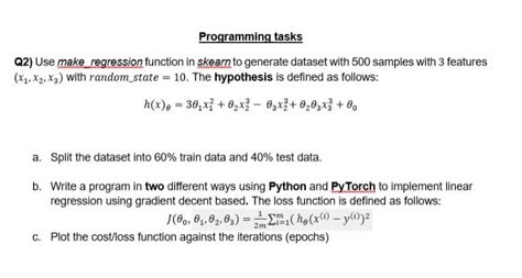 Solved Programming Tasks Q Use Make Regression Function In Chegg