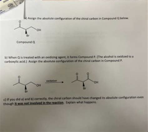 Solved A Aswies The Absolute Configuration Of The Chiral