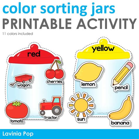 Color Sorting Jars Printable Activity Color Sorting Jars Printable Activity