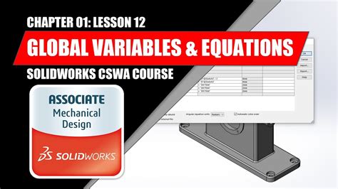 Global Variables And Equations Solidworks Beginner Chapter 01 Lesson