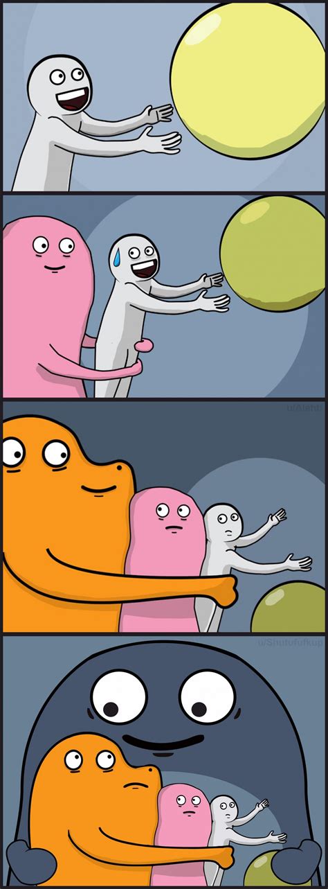 Running Away Balloon 4 Panel Blank Template Imgflip