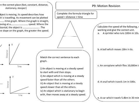 Motion Aqa 9 1 Combined Science Foundation Teaching Resources