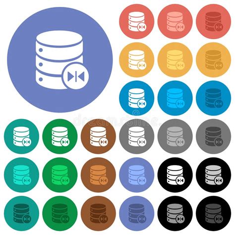 select database table column round flat multi colored icons stock