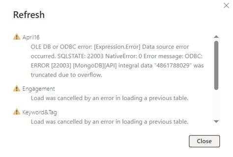 Error In Refresh Data Rpowerbi