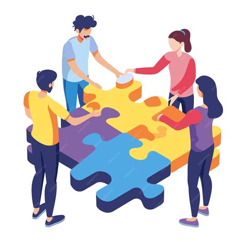 Actively Fitting The Pieces Together To Complete The Puzzle Premium