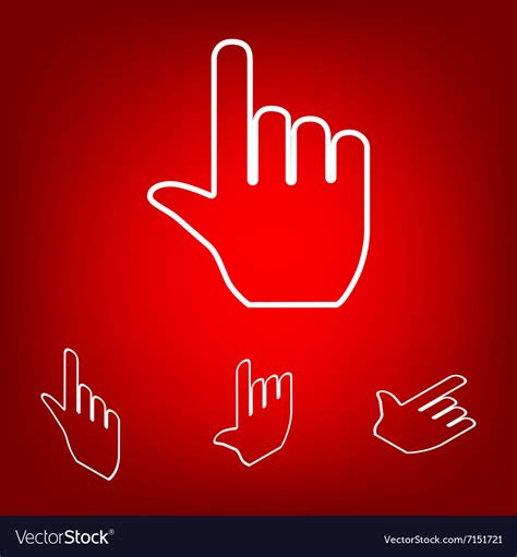 Hand Icon Pointer Set Isometric Effect Royalty Free Vector