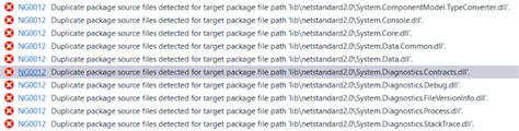 Duplicate Errors When Adding Project Dependency · Issue 5921 · Nuget