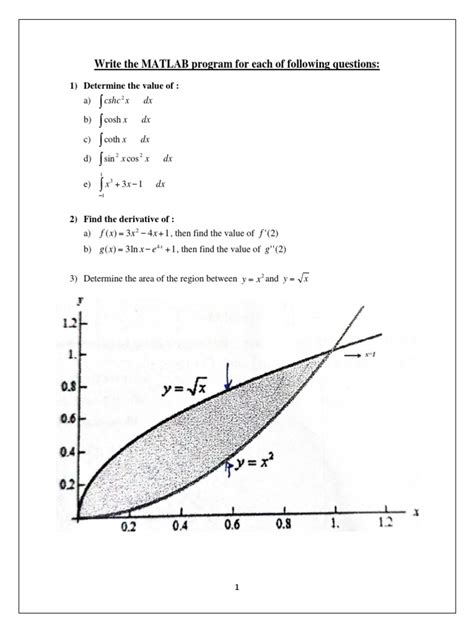 Write The Matlab Program For Each Of Following Questions Pdf