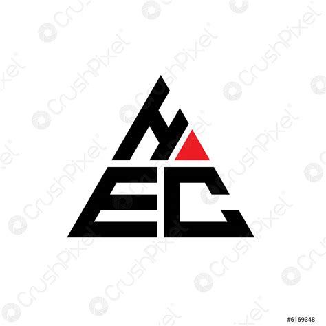Hec Triangle Letter Logo Design With Triangle Shape Hec Triangle