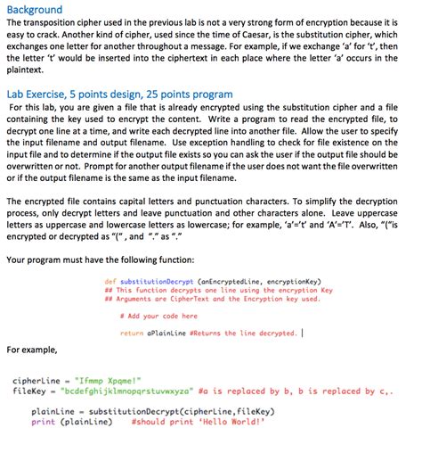 Solved Background The Transposition Cipher Used In The Chegg Com
