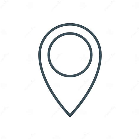 Thin Line Pin Drop Icon Stock Vector Illustration Of Destination 132653969