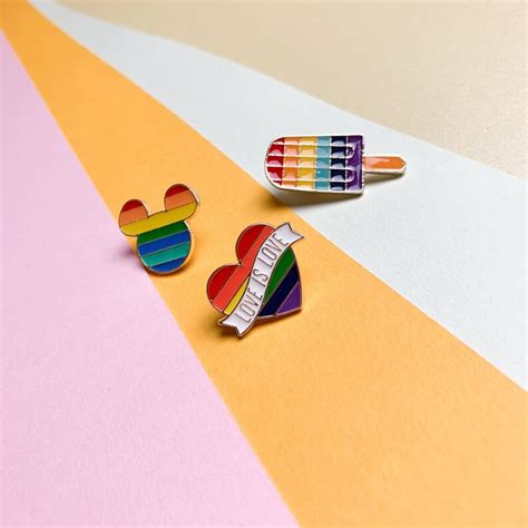 Rainbow Heart Pin Badge Lgbt Pride Enamel Progress Pride Pin Lgbt Lapel Pin Rainbow