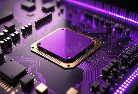 Futuristic Printed Circuit Board Ai Generated Illustration Stock Illustration Illustration Of