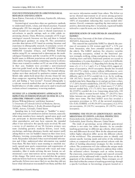 Pdf Identification Of Sarcopenia In Amazonian Elderly