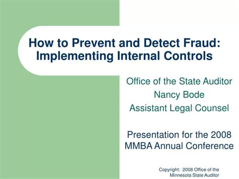 ppt how to prevent and detect fraud implementing internal controls