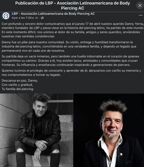 ¿quién Era Y De Qué Murió Danny Yerna Artista De Tatuajes Y Perforaciones La Razón De México