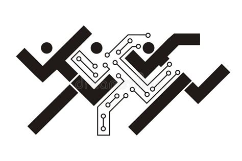 computer solution business logo stock vector illustration of building
