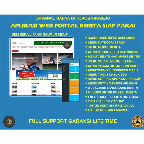 Jual Aplikasi Web Portal Berita Superr Lengkap Laravel 60 Source Code Shopee Indonesia