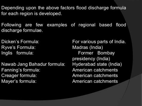 Hydrology Estimation Of Peak Flood Discharge