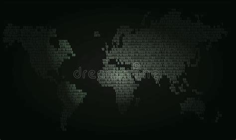 world map with zero and one digits stock vector illustration of graph