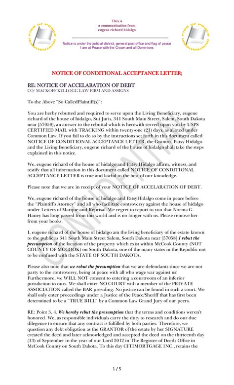 Conditional Acceptance Letter Template Conditional Acceptance Letter