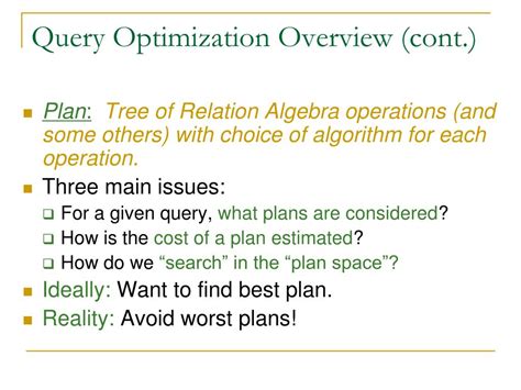 ppt relational query optimization powerpoint presentation free