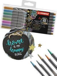 Stabilo Pen 68 Metallic 8 Tuschpennor I Olika Metalliska Färger 264928