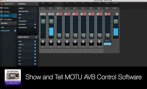 Motu Avb Interfaces Review Web Control Application Pro Tools The