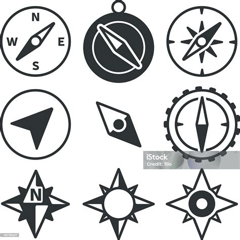 Navigation Compass Clipart Icons