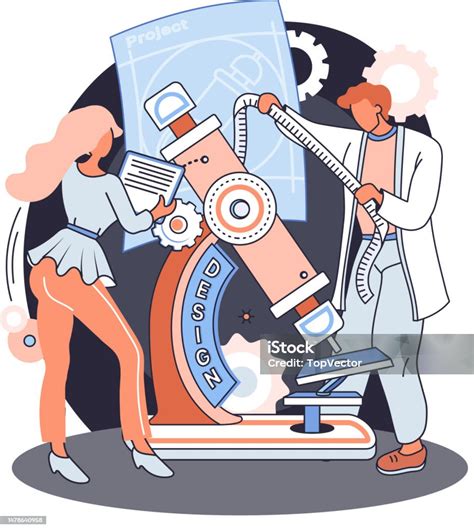 과학자와 의료 기기 설계 및 개발 배너는 장비 및 실험 은유를 개발합니다 Dna에 대한 스톡 벡터 아트 및 기타 이미지 Dna 개념 개발 Istock