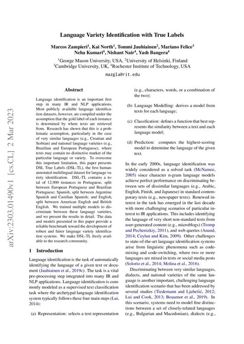 Language Variety Identification With True Labels Deepai