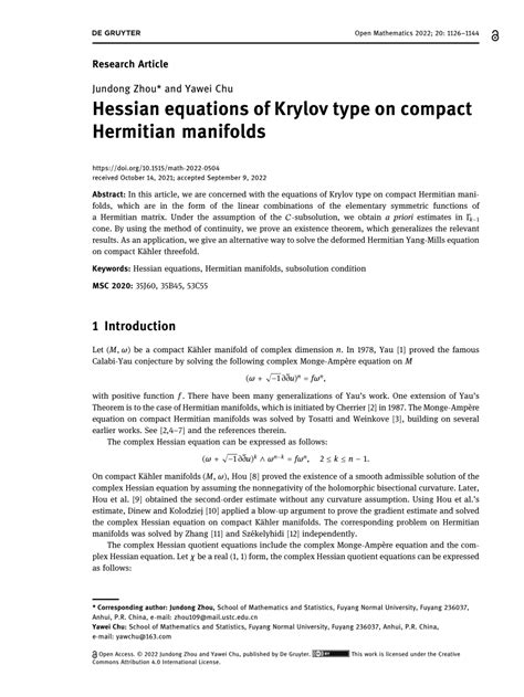 Pdf Hessian Equations Of Krylov Type On Compact Hermitian Manifolds