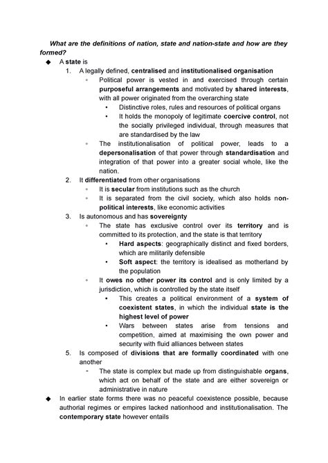 Solid Study Guide Tutorial State Nation Nation State What Are The Definitions Of