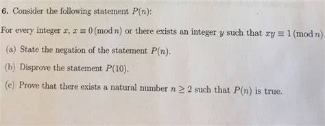 solved consider the following statement p n for every