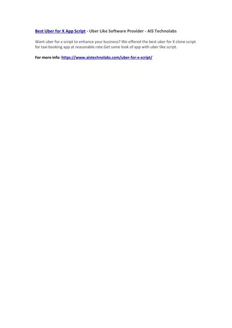 Ppt Best Uber For X App Script Uber Like Software Provider Ais