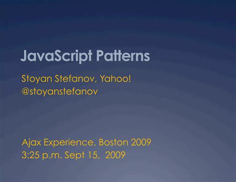 Javascript Patterns Ppt