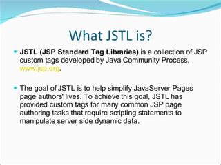 JSP Standart Tag Lİbrary JSTL PPT