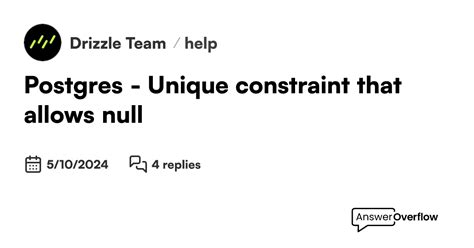 postgres unique constraint that allows null drizzle team