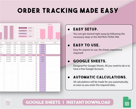 Order Tracker Order Spreadsheet Small Business Order Form Business Tracker Purchase Order Order
