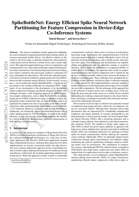 Pdf Spikebottlenet Energy Efficient Spike Neural Network