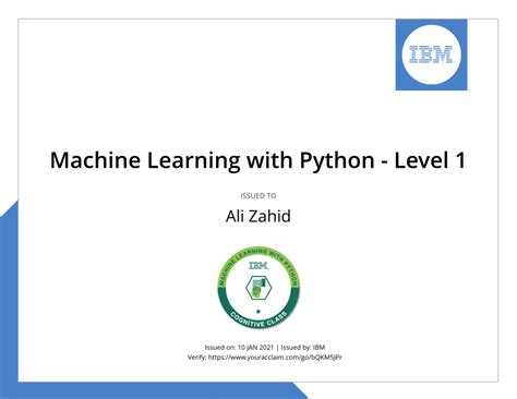 Pdf Ibm Badge Machine Learning With Python Level 1