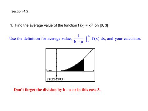 45 Further Applications Of Definite Integrals Average Value And